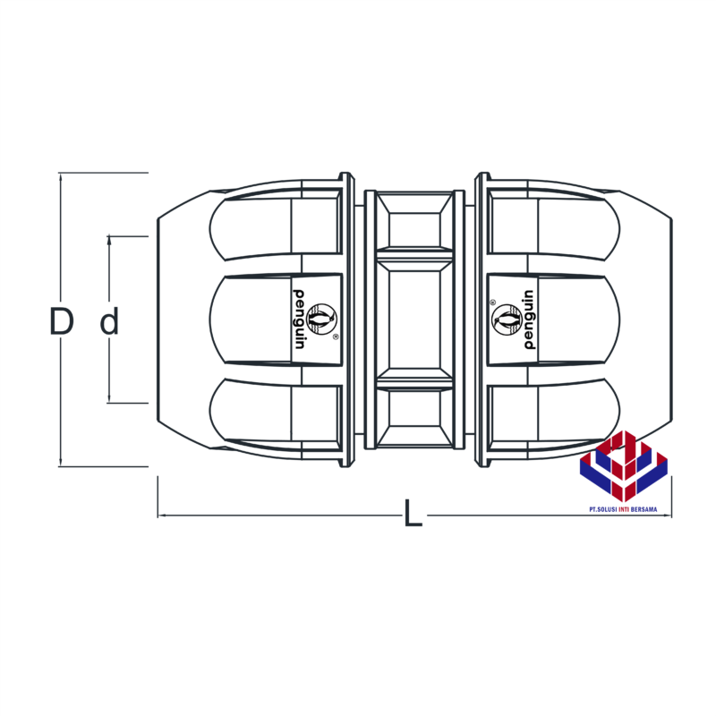 Straight Coupler (Coupler) HDPE Penguin Smart Compression 32 mm (1") - PT Solusi Inti Bersama