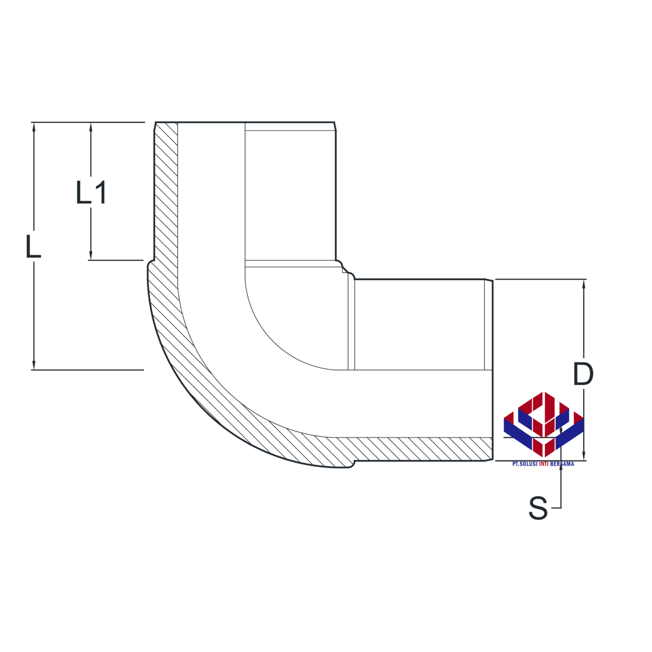 Elbow 90° HDPE Polyfuse Injection Moulding 160 mm (6") - PT Solusi Inti ...