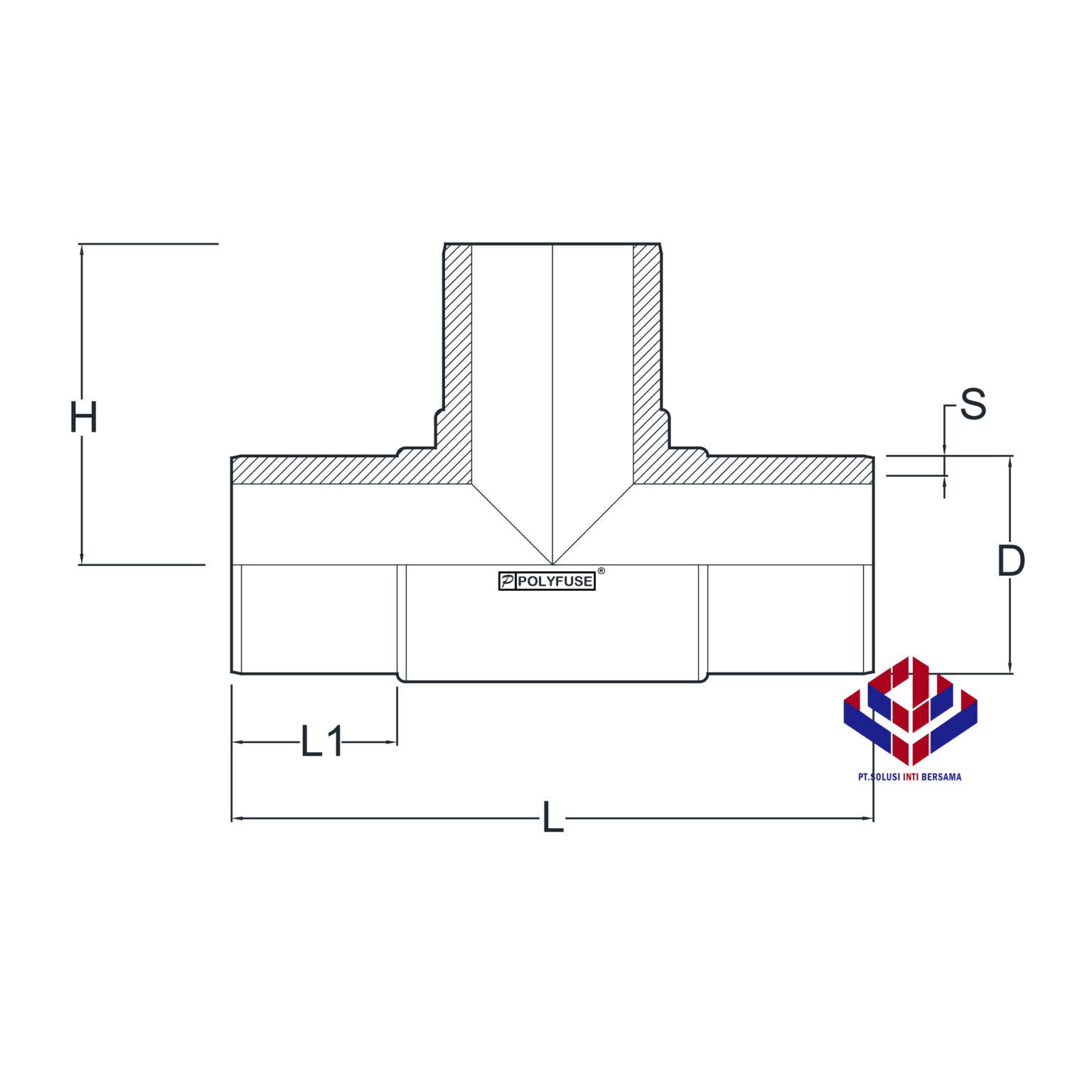 Spigot Tee HDPE Polyfuse Injection Moulding 63 mm (2") - PT Solusi Inti ...