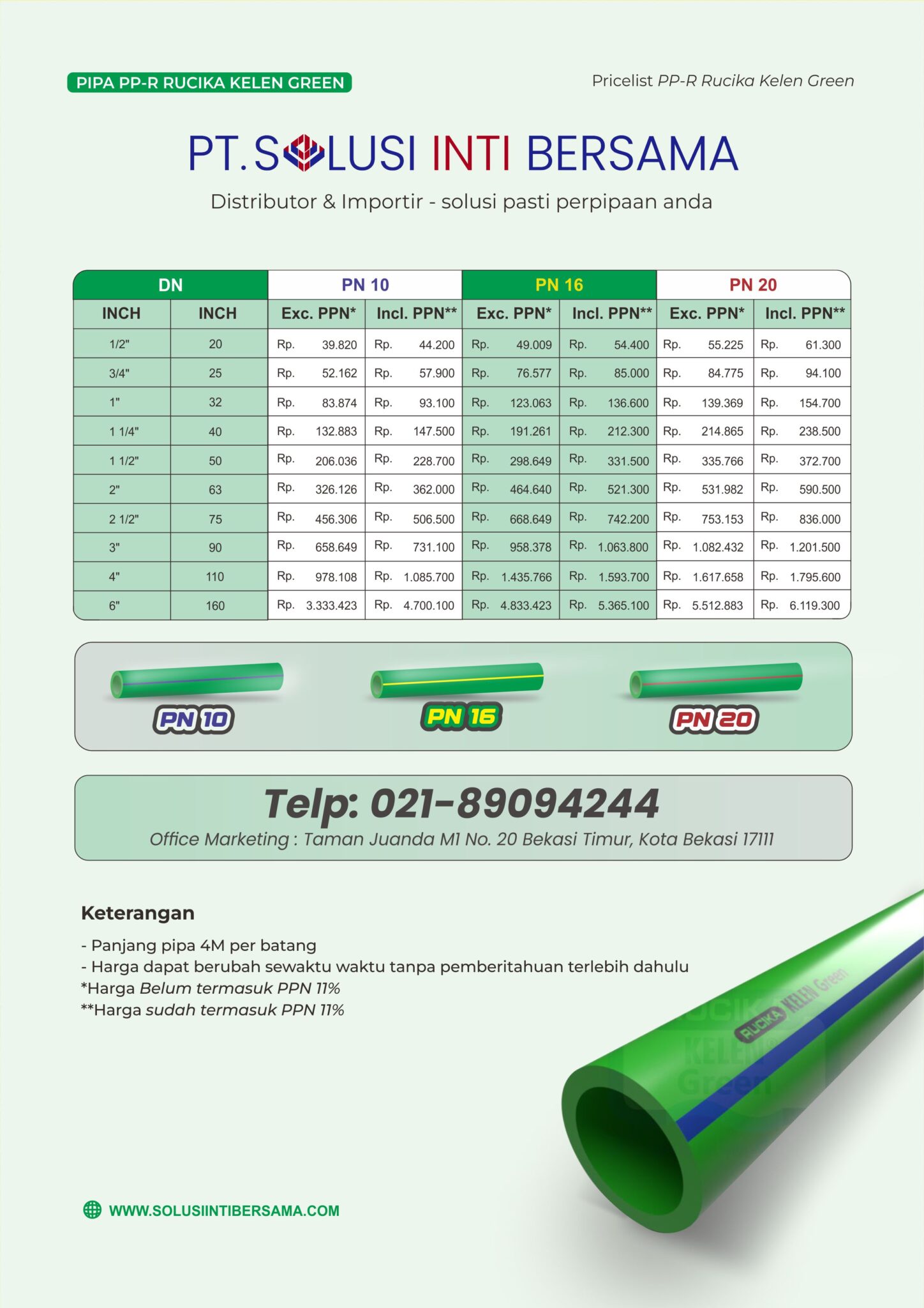 Jual Pipa PPR Rucika dan Sambungan Bintan - PT Solusi Inti Bersama